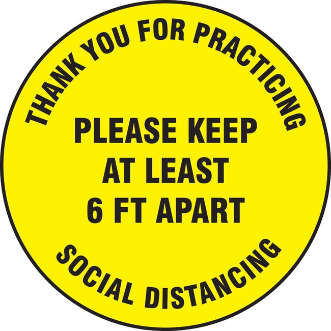Accuform Floor Sign - THANK YOU FOR PRACTICING SOCIAL DISTANCING PLEASE ...