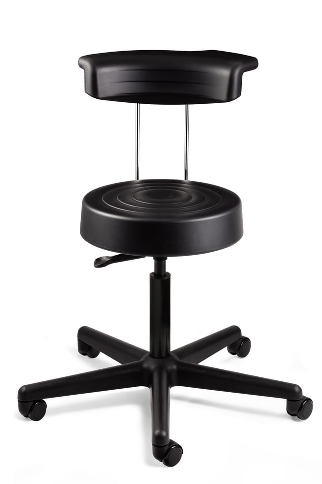 Bevco ErgoLux Soft Polyurethane Stool with Backrest, Hard Floor Casters ...