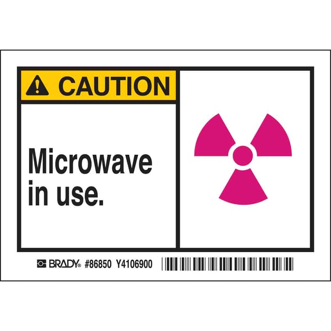 Brady™ Radiation Laser Labels: CAUTION Microwave in use | Fisher Scientific