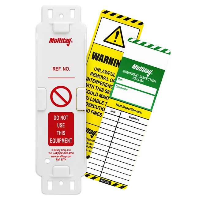 Brady™ Scafftag Polycarbonate Holder Polypropylene Insert Multitag Kit ...