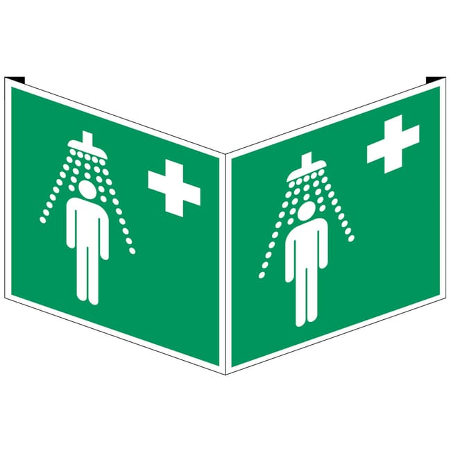 Brady™ PVC ISO First Aid Safety Shower Sign Dimensions (W x H): 203 x ...