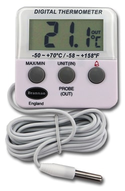 Brannan Twin Reading Digital Thermometer -20°C to +50°C, -50°C to +70°C ...