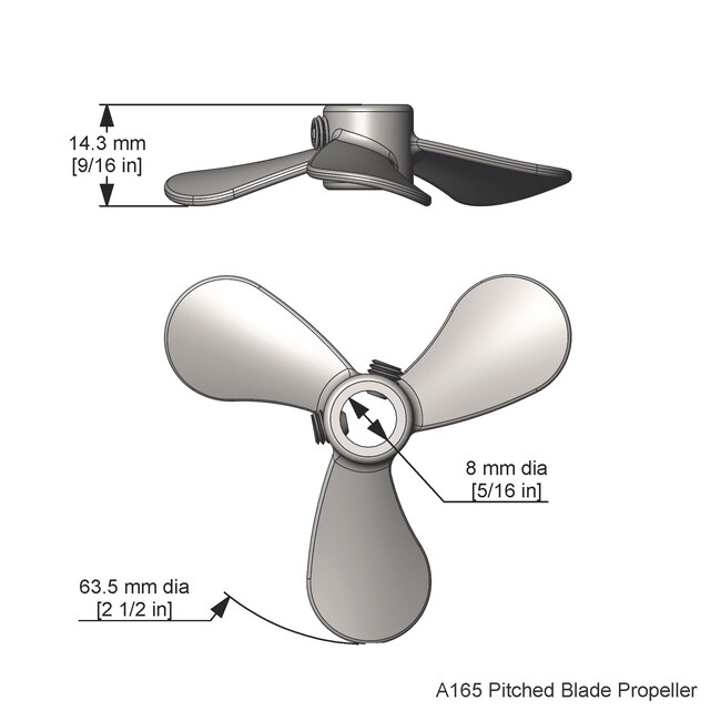 CaframoPitched Blade Propellers, Blade Only Propeller A165; Blade ...