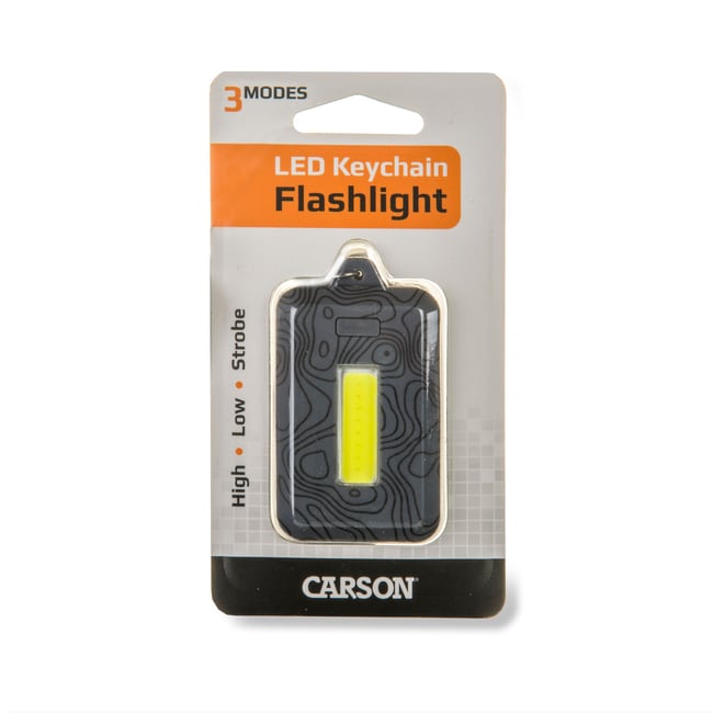 Carson Optical COB LED Lighted Keychain Flashlight with Keyring and 3 ...