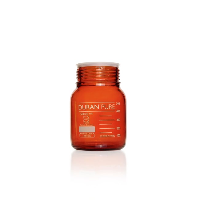 DWK Life Sciences DURAN PURE GLS 80 Bottle, Amber, wide mouth 500 mL:Bottles, | Fisher Scientific