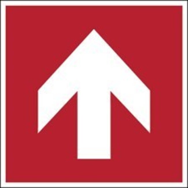 Brady™ Polypropylene: ISO Safety Sign - Direction arrow 90°, To the ...