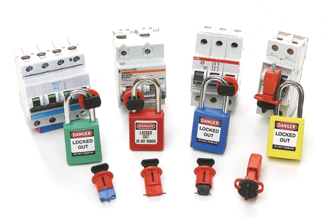 Brady™ Circuit Breaker Lockouts Red and Black Lockout Tagout Locks ...