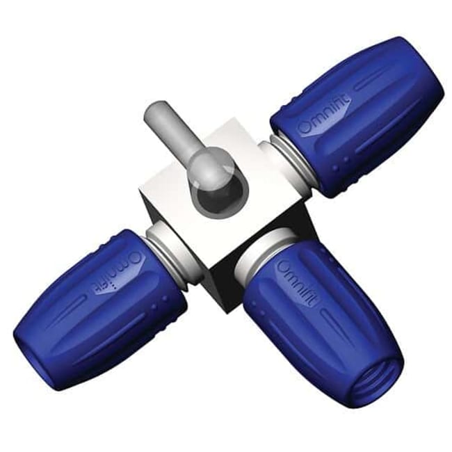 Kinesis™ 3 way connector integral valves single T PTFE body 50psi 0.8mm ...