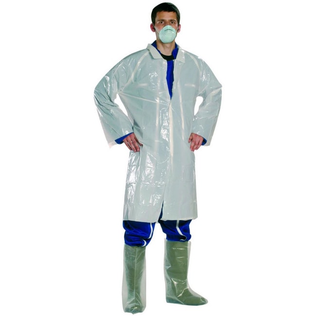 Covergard Safety X4 LAB COAT VISITORS PE WH. TU, Quantity: paquete de 4 ...