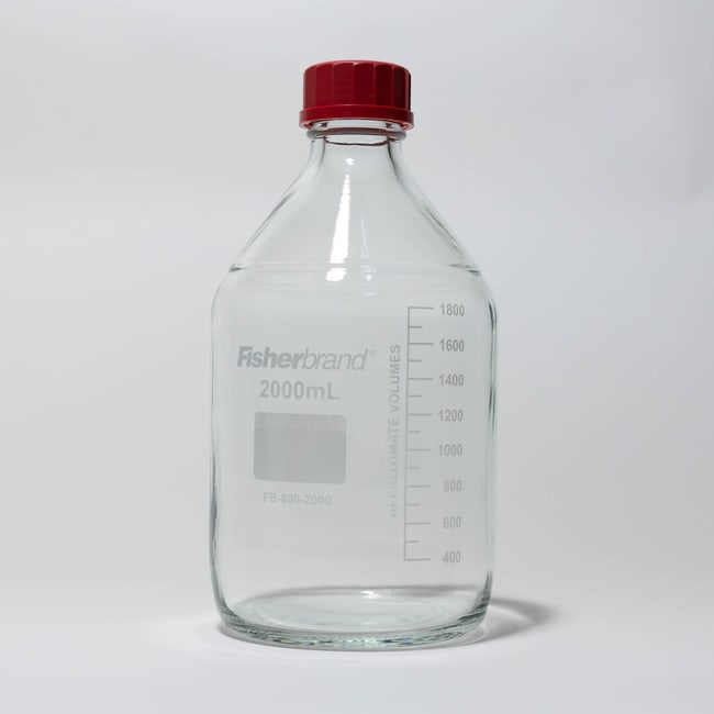 Fisherbrand™ High Temperature Glass Media Bottles with Red Cap Capacity ...