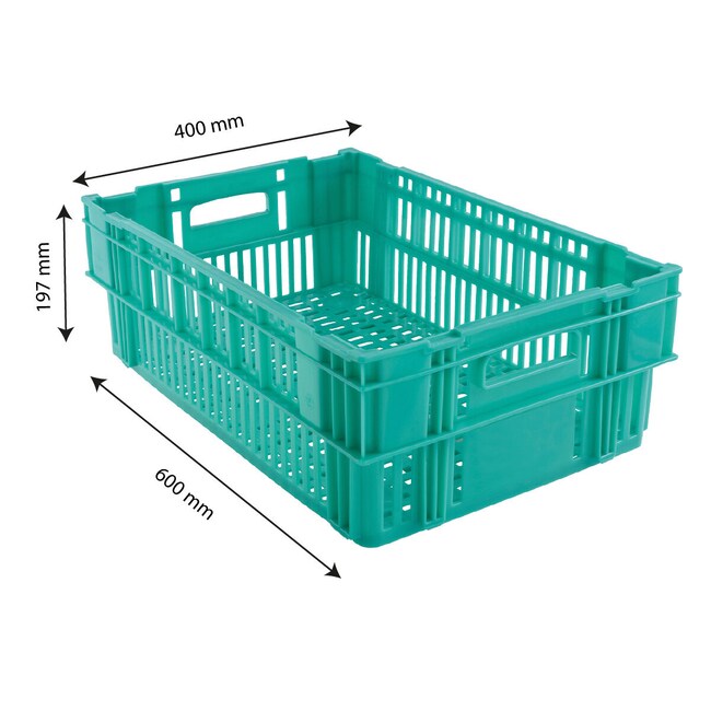 Gilac Nesting Stacking Perforated Crate Dimensions (L x W x H): 600 x ...