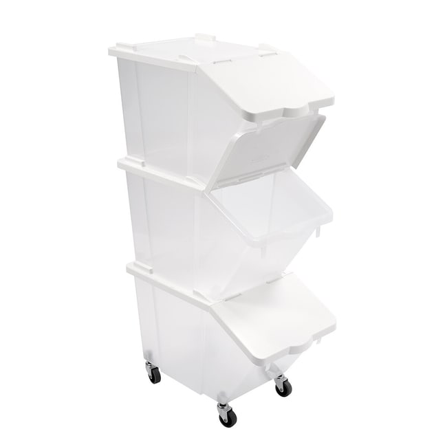 Gilac 30 L Ingredients Containers with Lids and 4 Wheels:Boxes:Storage ...