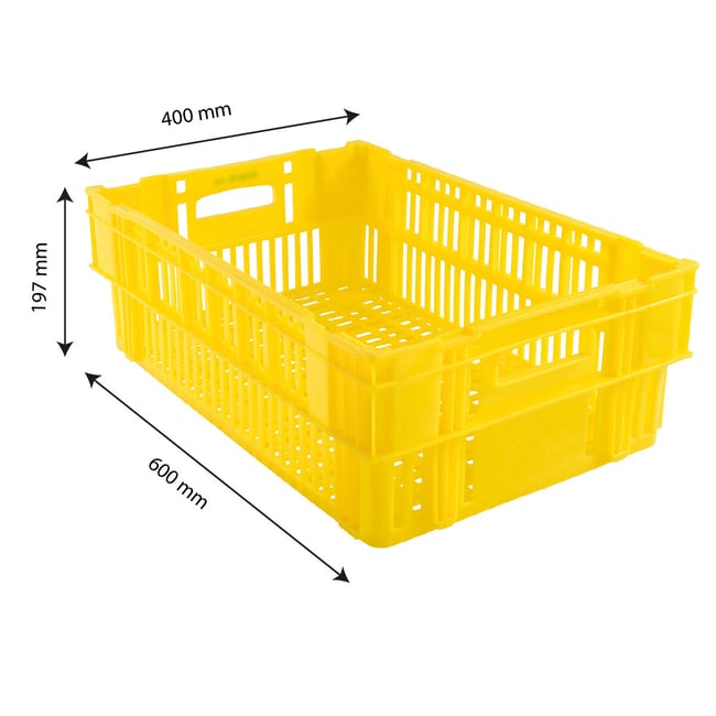 Gilac Nesting Stacking Perforated Crate Dimensions (L x W x H): 600 x ...