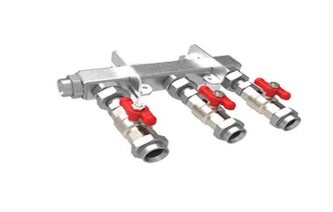 Huber Kaeltmaschinenbau™ 3-way Header with Ball Valves Connection Type ...