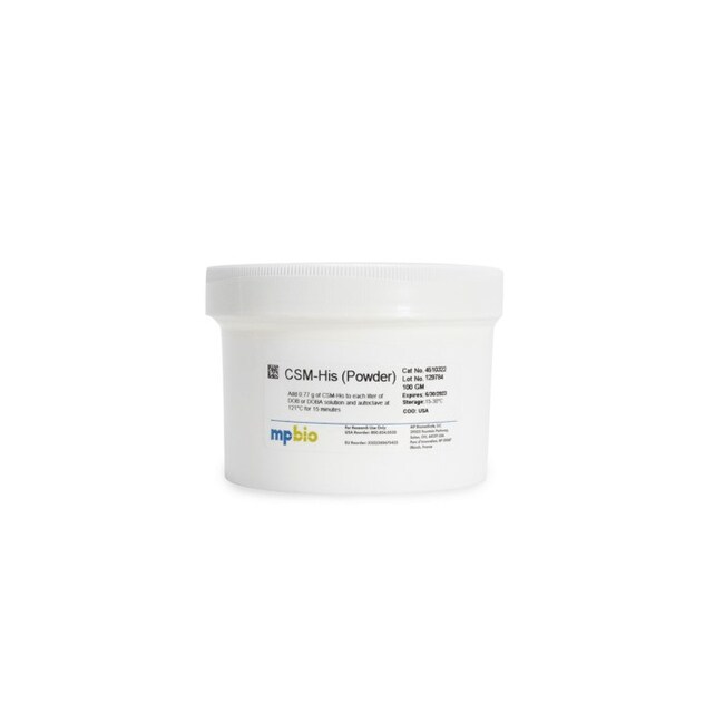 MP Biomedicals™ CSM-HIS, Powdered Media 100 g MP Biomedicals™ CSM-HIS ...