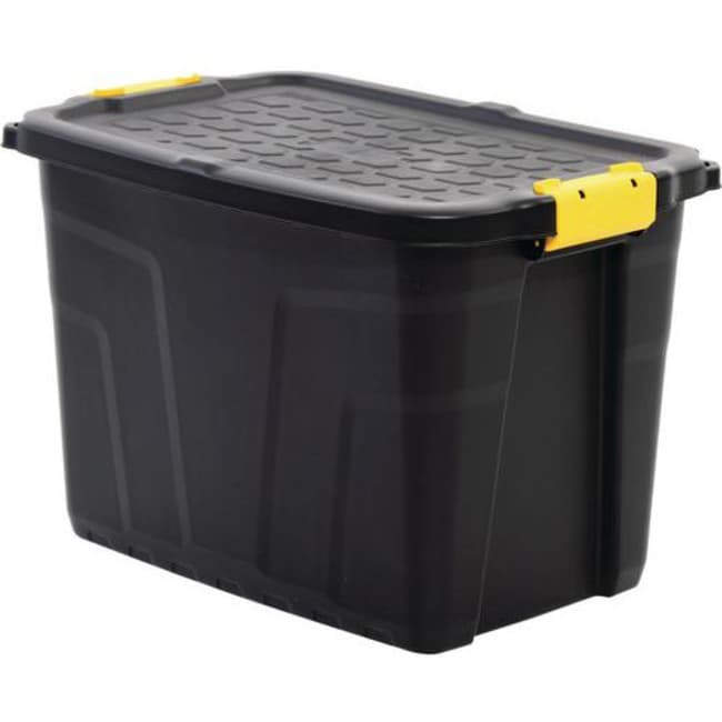 Manutan X2 60L Heavy Duty Box with Lid - Black, Quantity: Pack of 2 ...