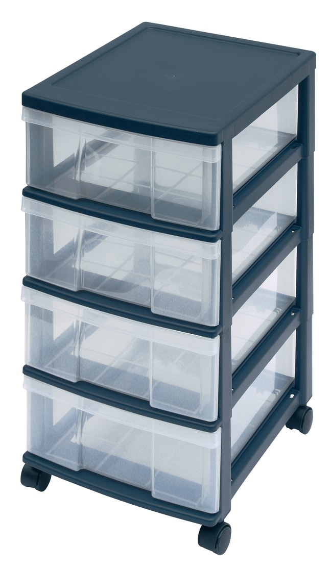 Multiroir Controlec Plastic Side Table 4 Drawers Pp Black 38x30x67cm 0275