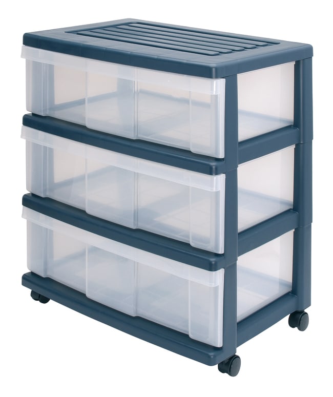 Plastic storage wide cart 3 drawers 600x410x690 | Fisher Scientific