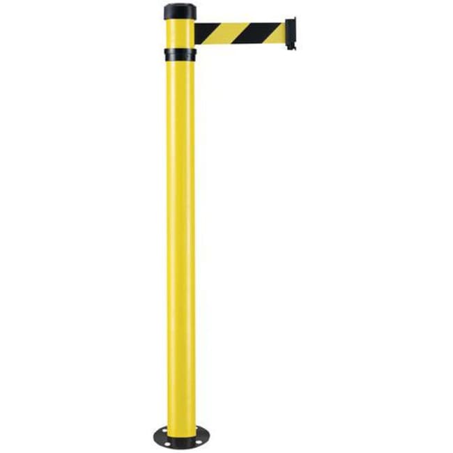 Warning pillar yellow with strip black / yellow for grounding Manutan ...