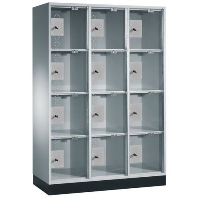 Manutan Locker room door transparent 9 to 12 boxes, boxesNb: 12, number ...