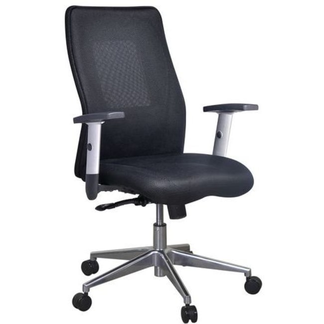 Manutan Aluminium Office Chair - Fabric - Black, Quantity: cada uno ...