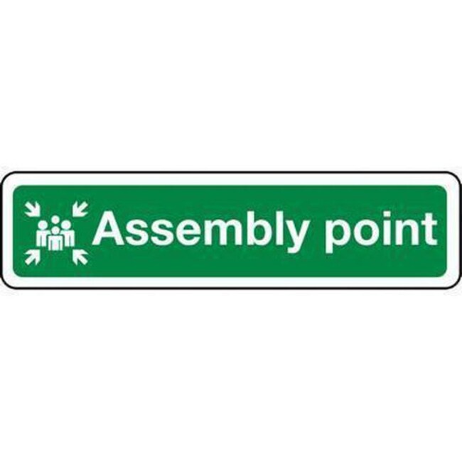 Manutan Rigid Plastic Assembly Point Sign HxW 150x450mm, Quantity: Each ...