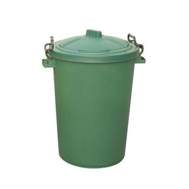 Manutan 85 L Green Dustbin with Clip Lid, Quantity: Each | Fisher ...