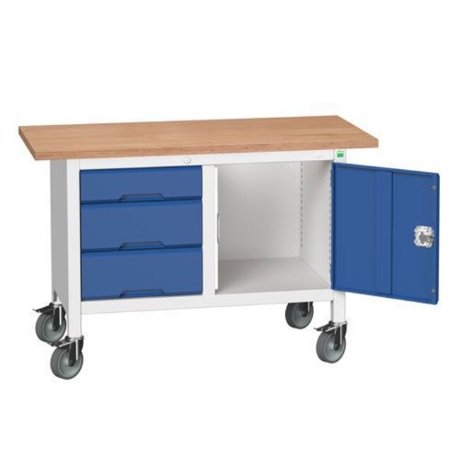 Verso 3 Drawer Mobile Storage Bench MPX Top 1250x600x830mm | Fisher ...
