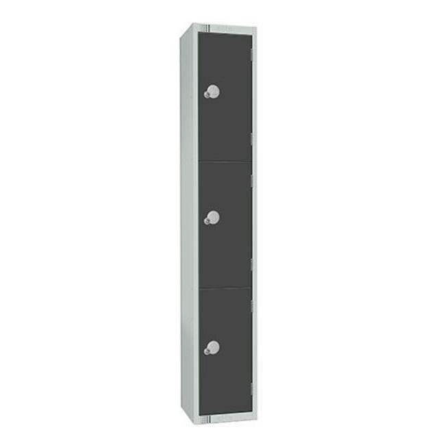 Dark Grey 3 Door Antibac Locker 1800x300x300mm Cylinder Lock, Quantity ...
