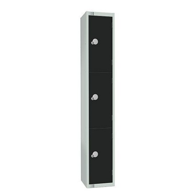 Black 3 Door Antibac Locker 1800x300x450mm Cylinder Lock, Quantity ...