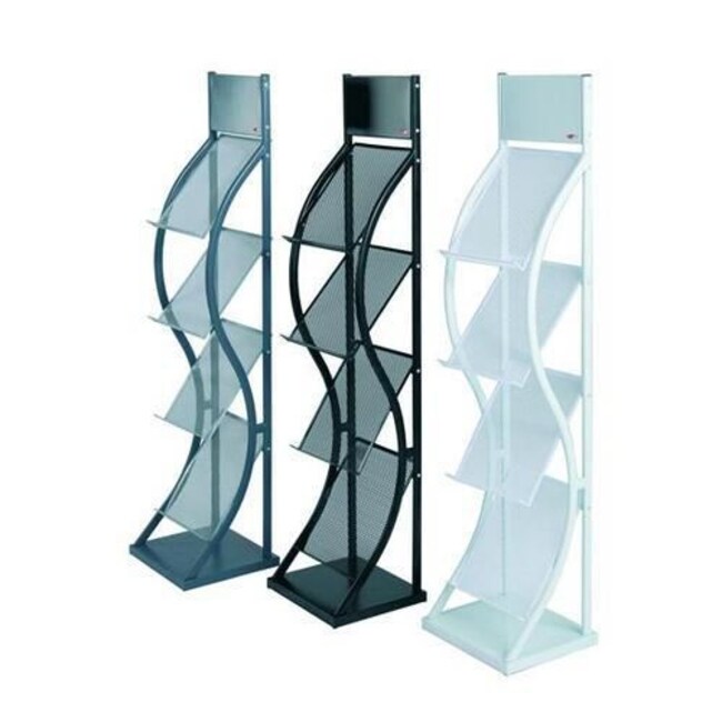 Manutan White A4 Wave Leaflet Dispenser, Quantity: Each | Fisher Scientific