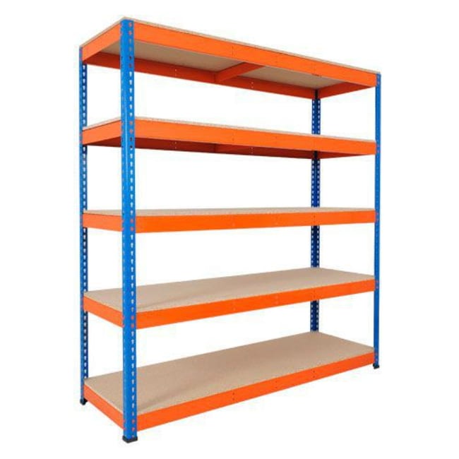 Rapid1 2440hx1830wx1220d Blue & Orange 5 Chipboard shelves, Quantity ...