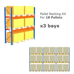 Manutan Pallet Racking Kit 3000h x8503w x900d 2 Levels 18Pallets ...