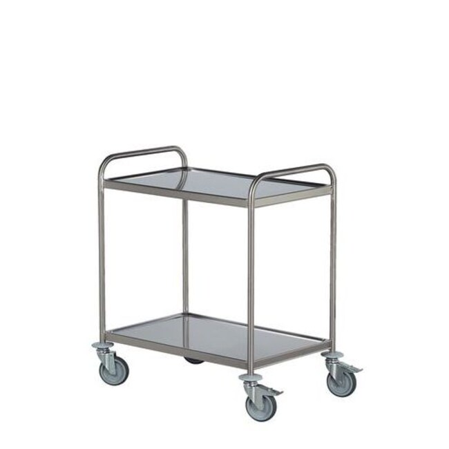 Manutan Stainless steel trolley, Force: 120 kg, Type of roulette: 4 ...