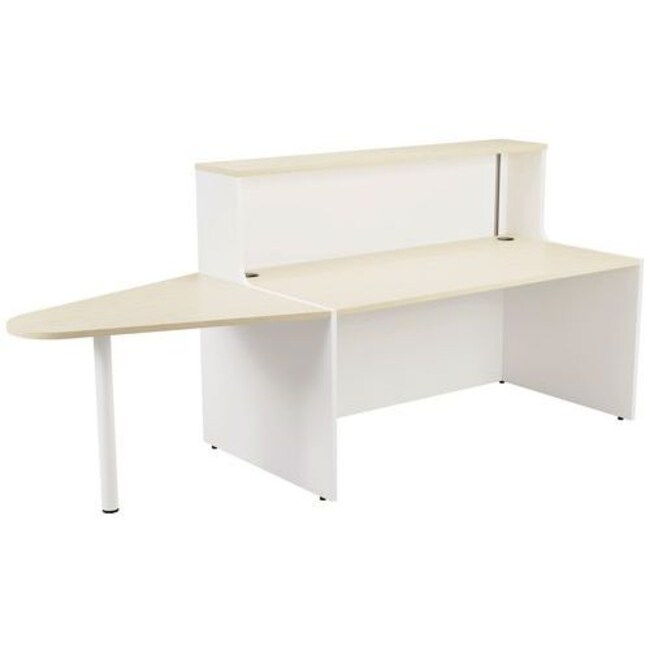 Reception Desk 1400mm with Extension White Side Maple Top, Quantity ...