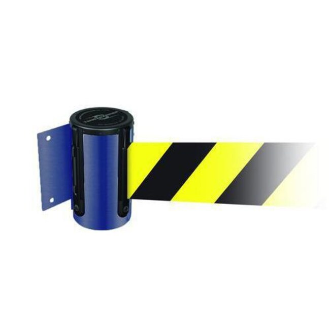 Manutan Barrier strip Tensabarrier 2.3 m blue wall. black/ yellow ...