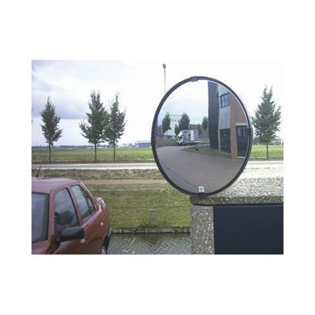 Manutan Industrial mirror Ø 80 cm Black frame, Quantity: Varje | Fisher ...
