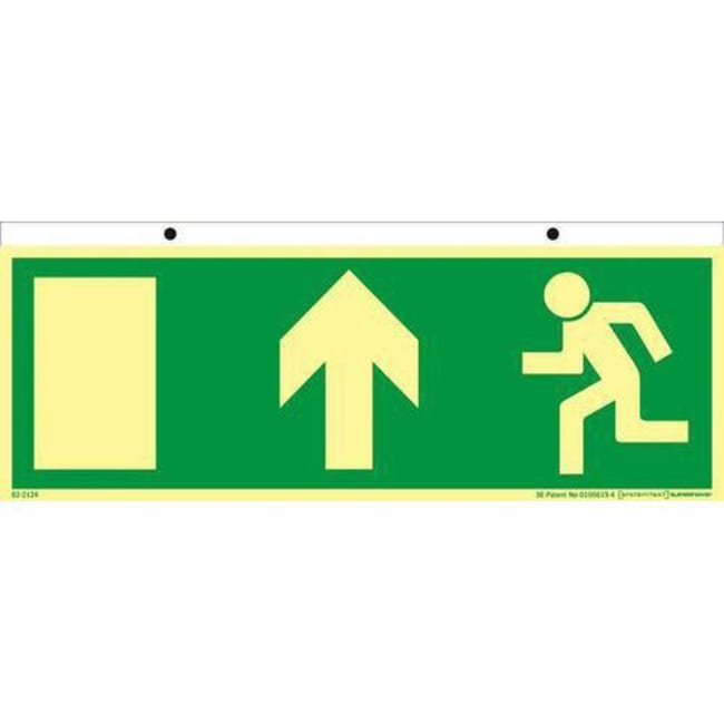 Emergency exit, ceiling plate, alu 297 x 115 luminescent, Quantity ...