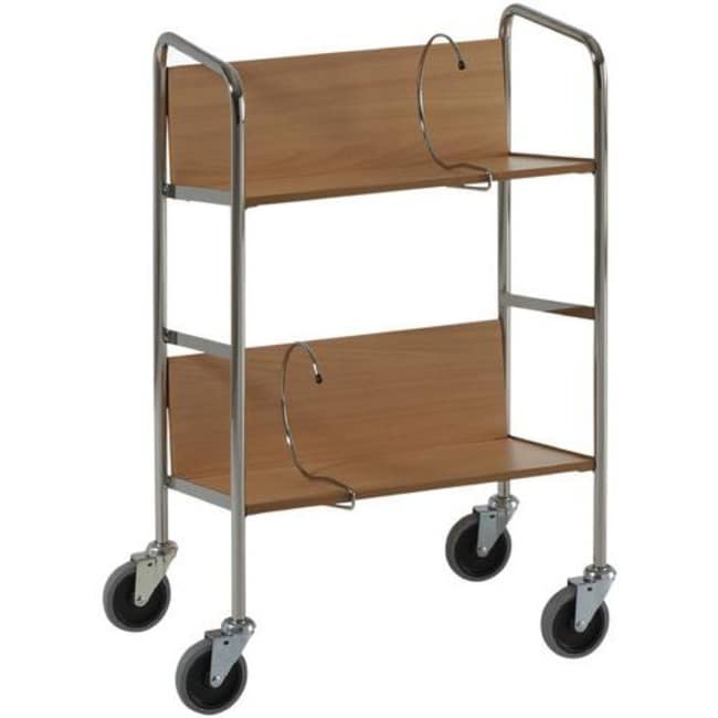 Folder trolley - 2 shelves - beech - max. load 75kg | Fisher Scientific