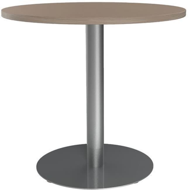 Conference table, round, 80 cm, bell-shaped base elm/aluminium | Fisher ...