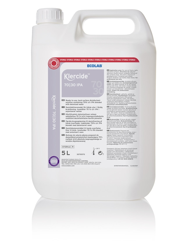 Ecolab Klercide 70/30 IPA Blended with Deionized Water: Home | Fisher ...
