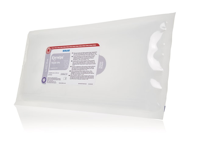 Ecolab Klerwipe 70/30 IPA Pouch Wipe Blended with Water for Injection ...