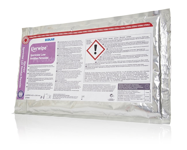 Ecolab Klerwipe Sporicidal Low Residue Peroxide Blended with DI Mop ...