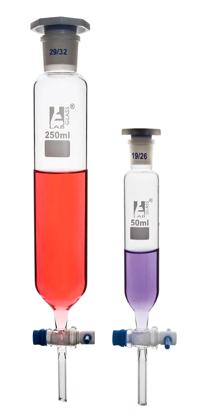 Eisco™ Glass Dropping Funnels with PTFE Stopcock, Interchangable ...