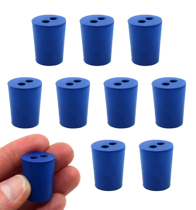 Eisco 2 Hole Neoprene Stoppers DiameterMetric: 18 mm ...