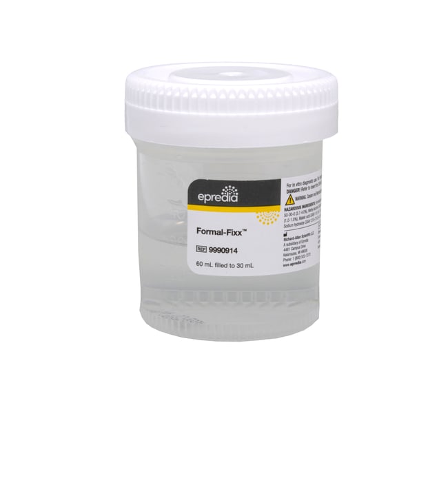 Epredia™ Formal-Fixx™ 10% Neutral Buffered Formalin 60mL cups, filled to 30mL; 125 cups/cs ...