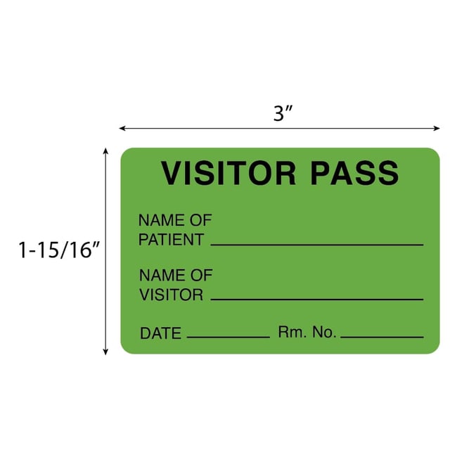 Fisherbrand Visitor Pass Label Green:Facility Safety and Maintenance ...