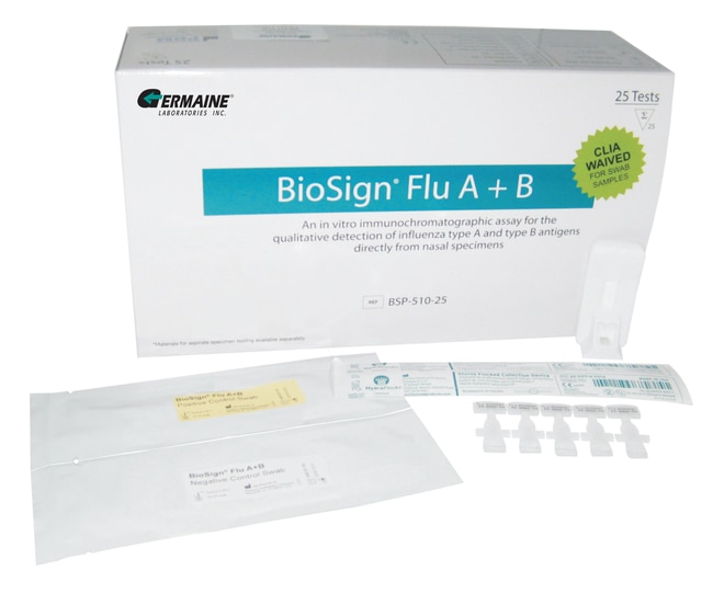 Germaine Laboratories BioSign Flu A/B Kit 6 x 25 Kits & 150 Tests | Buy ...