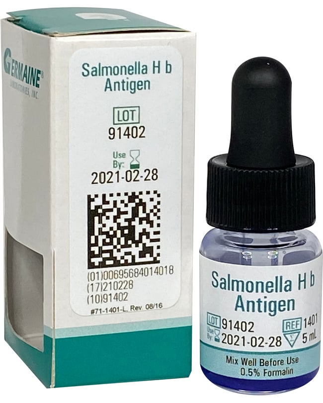 Germaine Laboratories Febrile Antigens For Salmonella H:Microbial ...
