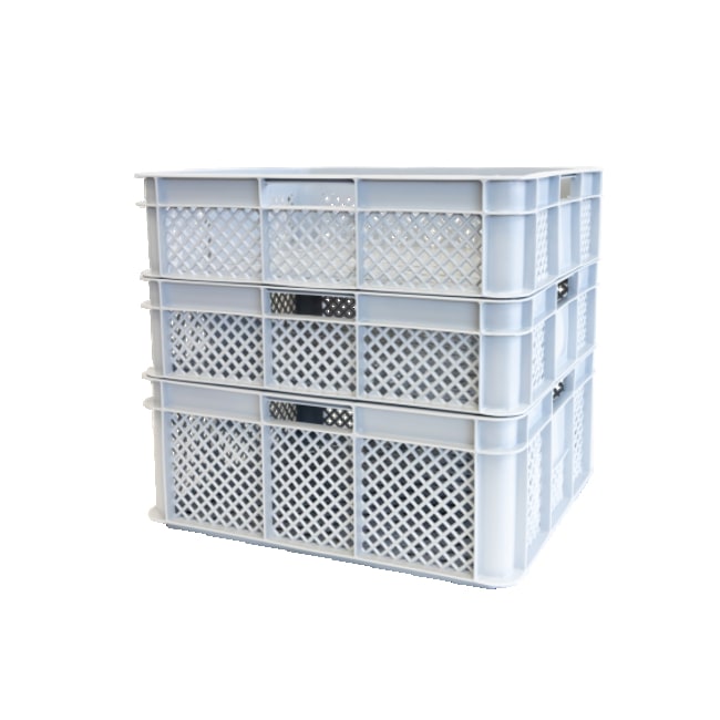 Gilac Perforated Stackable Crate with Handles Gilac™ Perforated ...